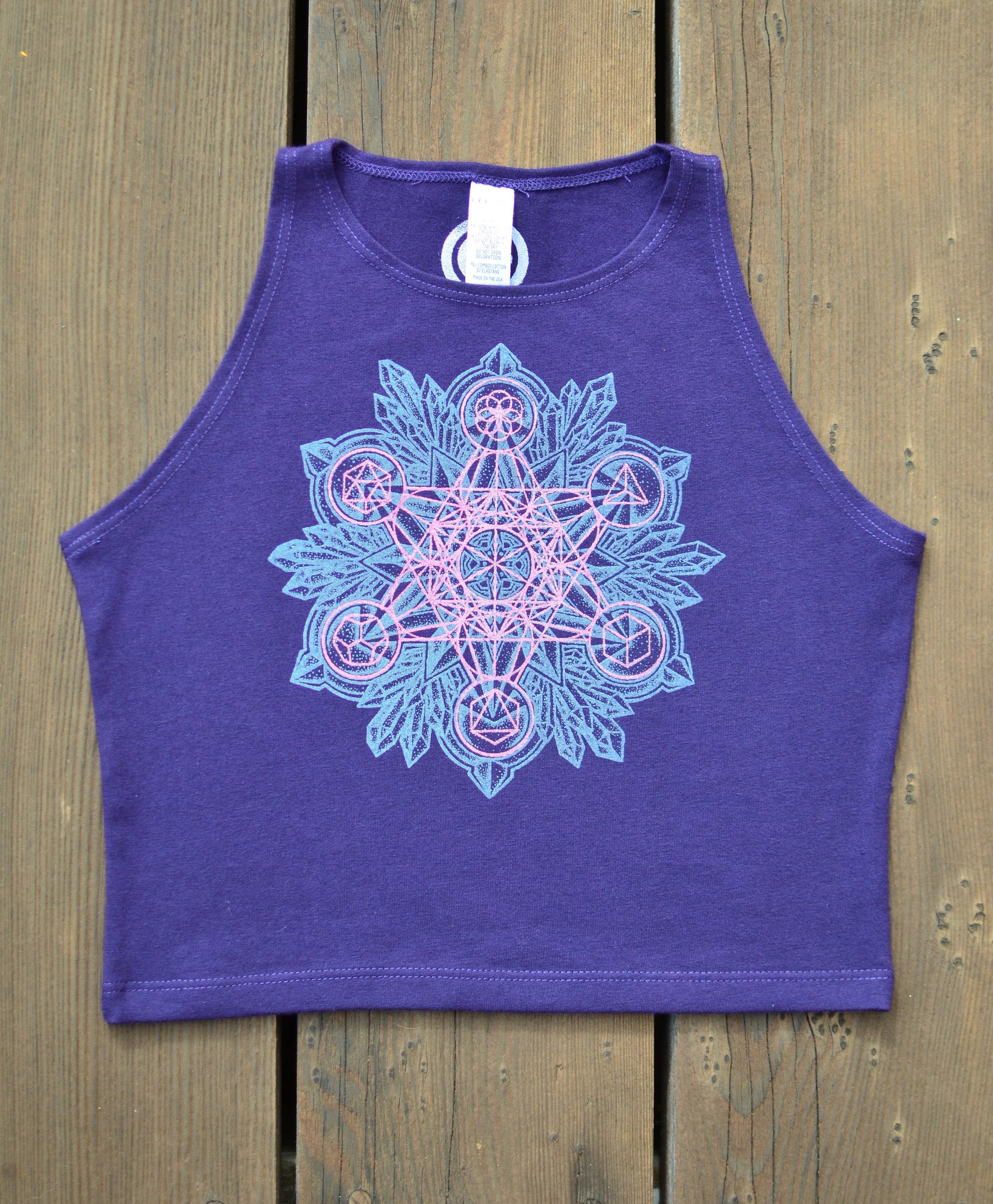 Crystal Mandala Crop Top Glow in the Dark Sacred Geometry | Etsy