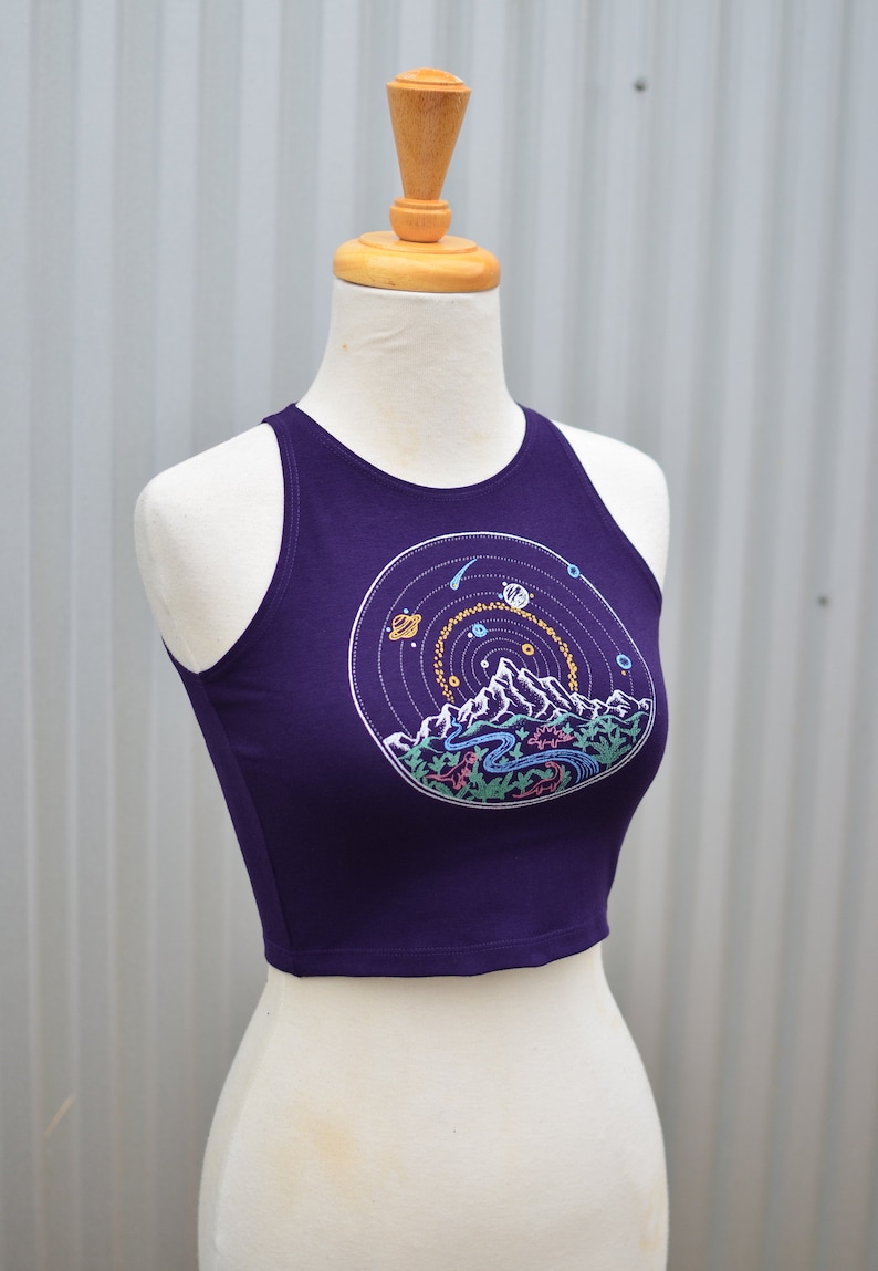 Dinosaur Space Crop Top Solar System Crop Top Dino Crop | Etsy