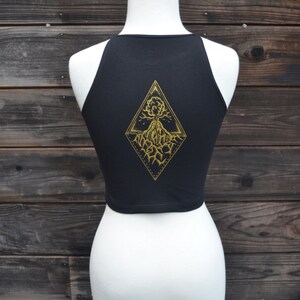 Black Fitted Volcano Fire Crop Top - "fire" Element Series Crop Top ...