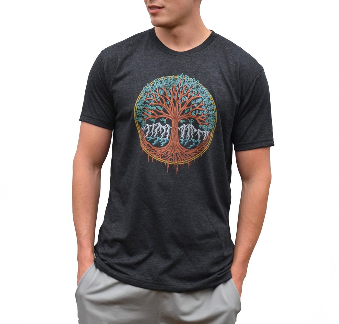 Metallic Tree of Life T-shirt - Men's Black T-shirt - Tree of Life ...