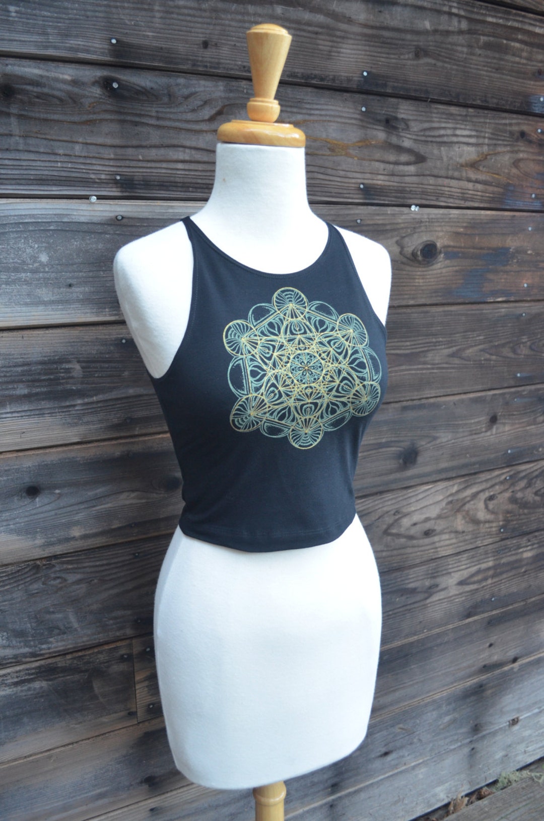 Metatron's Cube Crop Top - Sacred Geometry Fitted Crop Top - Yoga Crop ...