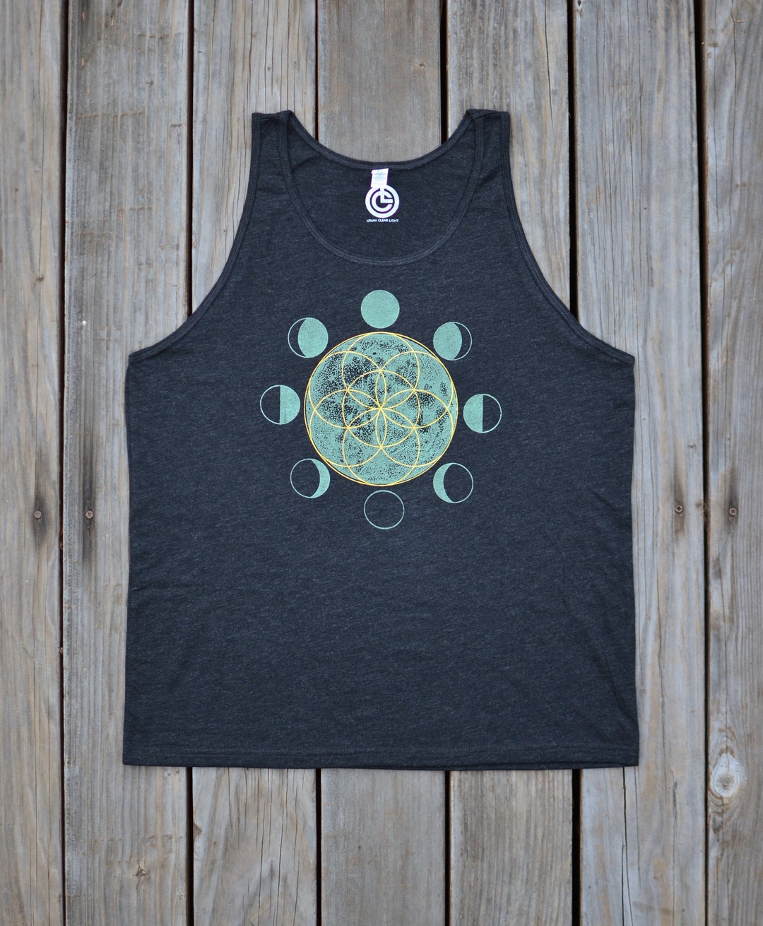 Glow in the Dark Seed of Life Full Moon Tank Top - Mens Sacred Geometry ...