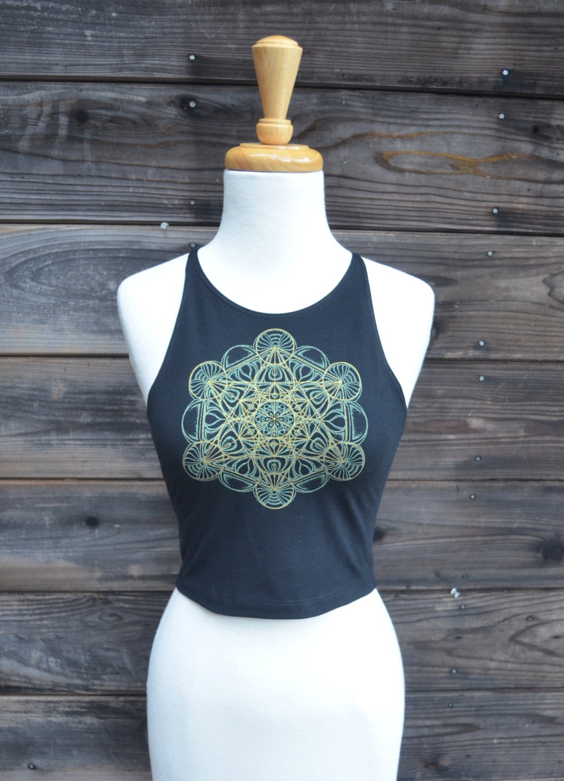 Metatron's Cube Crop Top - Sacred Geometry Fitted Crop Top - Yoga Crop ...