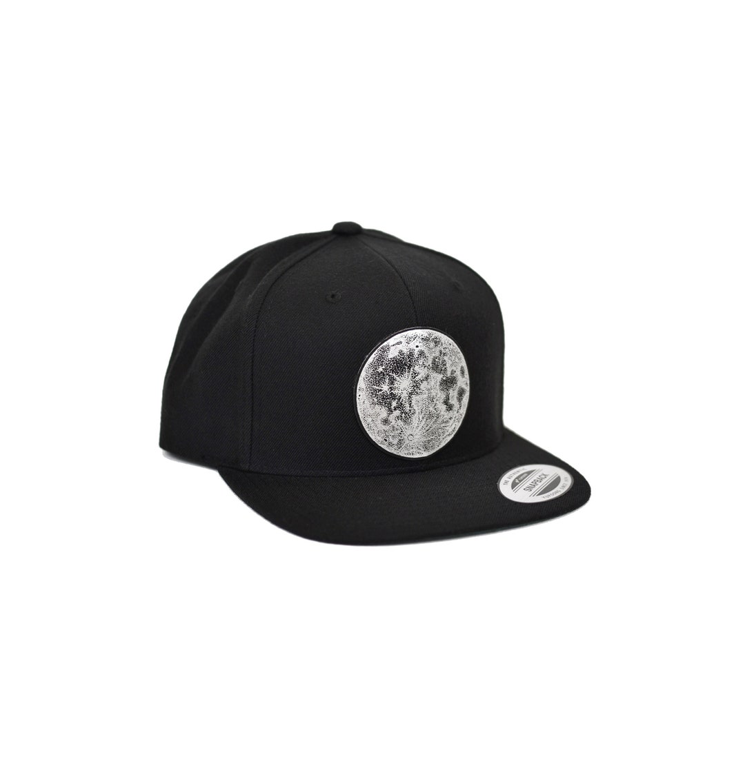 Silver Full Moon Snapback Hat - Snapback Hat - Moonphase Snapback ...