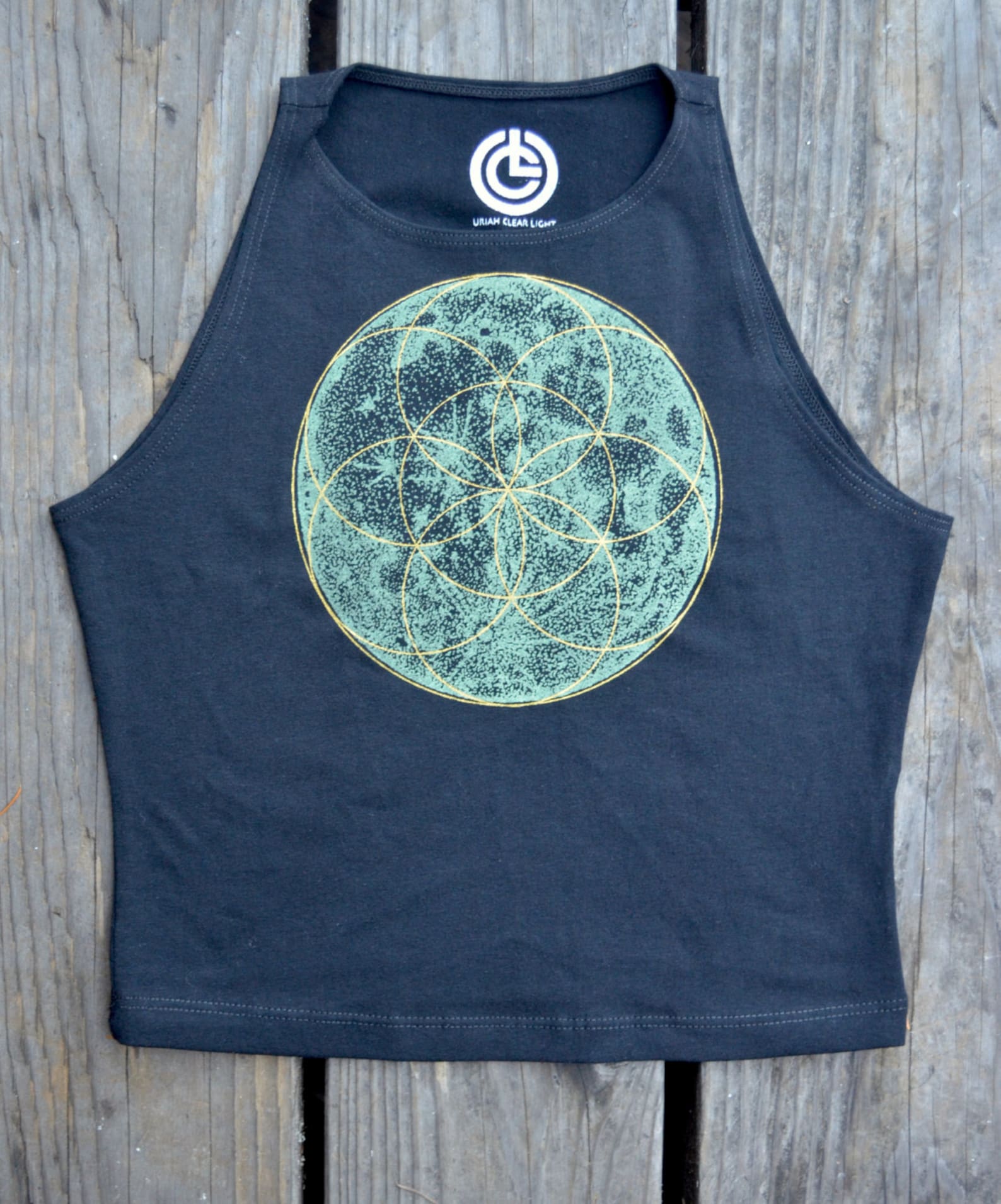 Seed of Life Moon Crop Top Sacred Geometry Crop Top Glow - Etsy