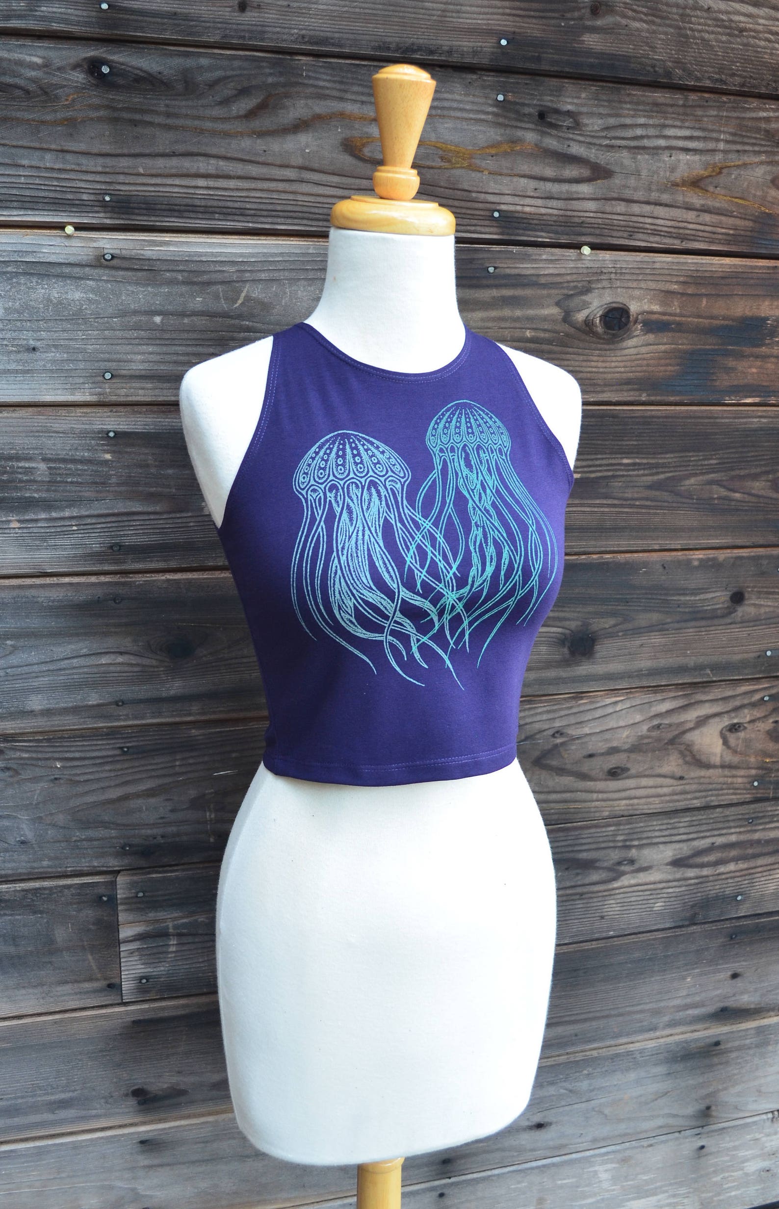 Glow in the Dark Jellyfish Fitted Crop Top Women's - Etsy