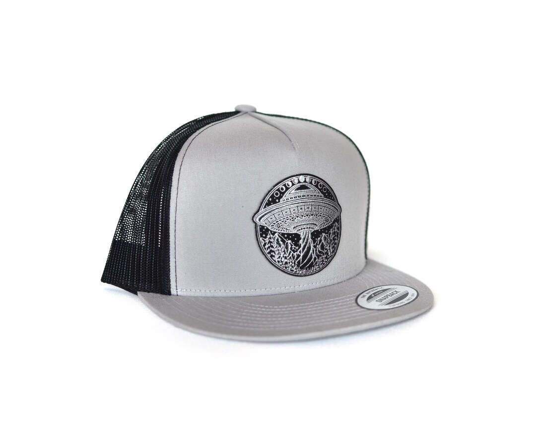 Metallic Silver UFO Snapback Trucker Hat Flying Saucer - Etsy