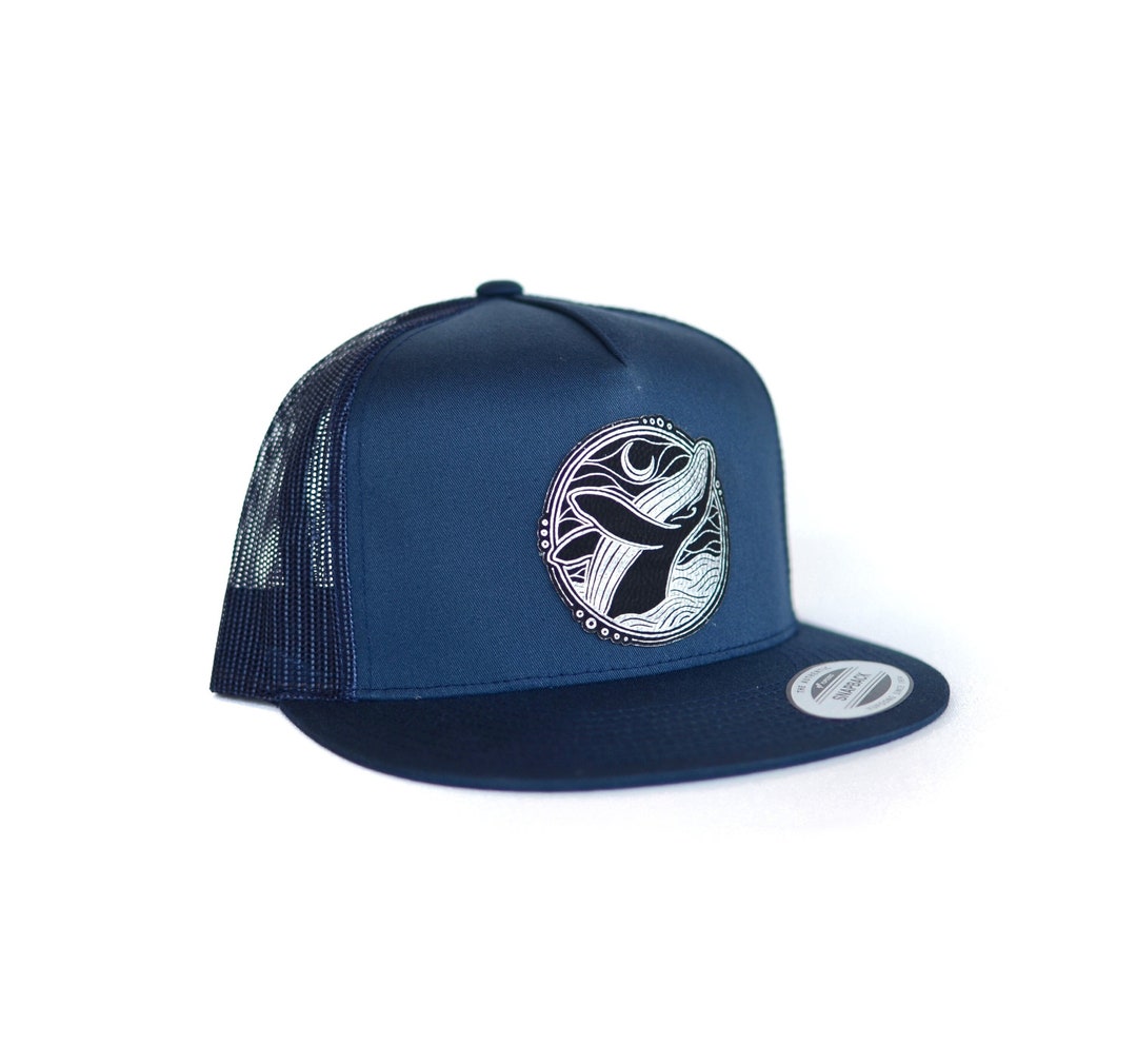 Silver Humpback Whale Snapback Trucker Hat - Ocean Snapback Hat ...