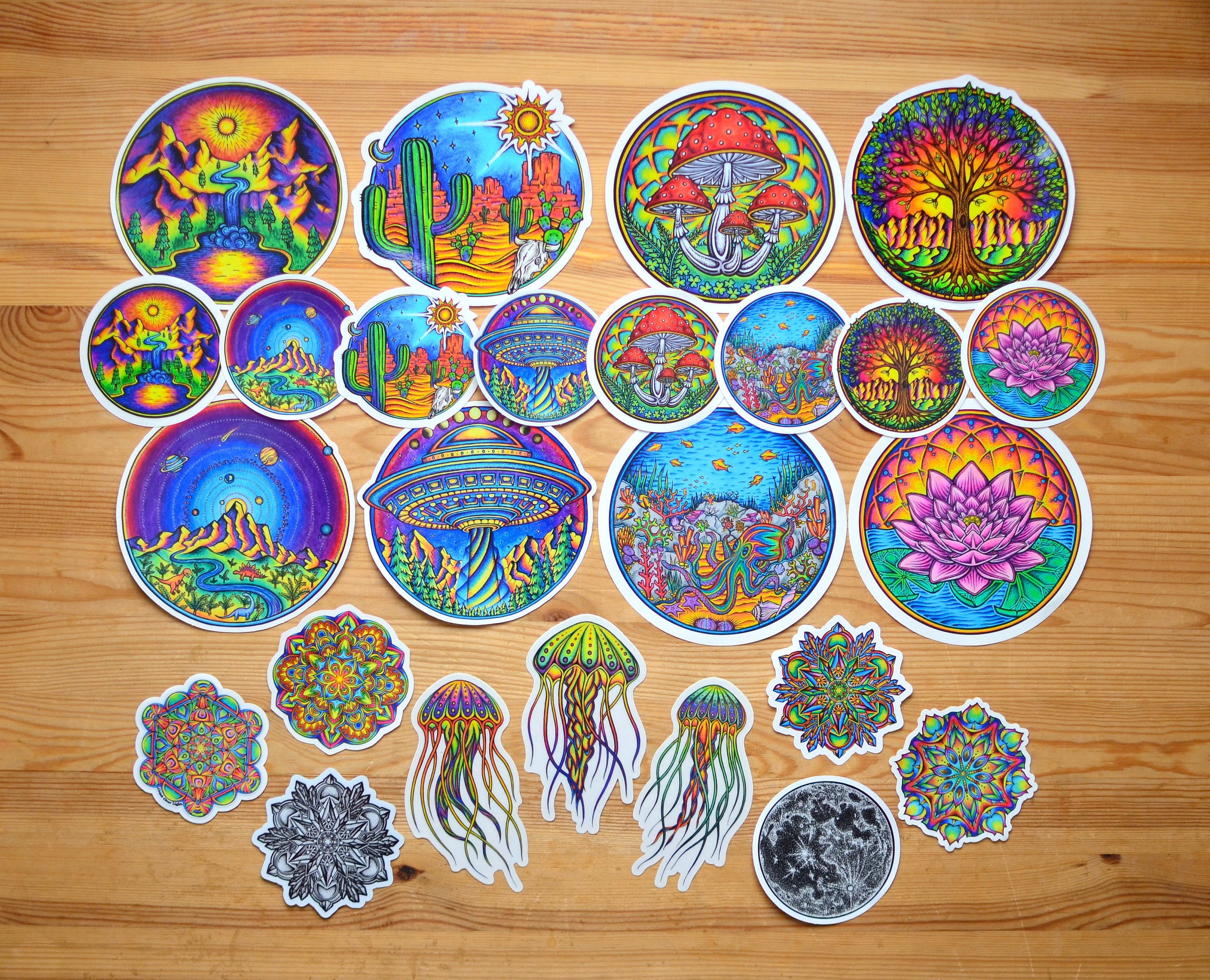 Sticker Pack 25 Hand Drawn Stickers Nature Stickers | Etsy