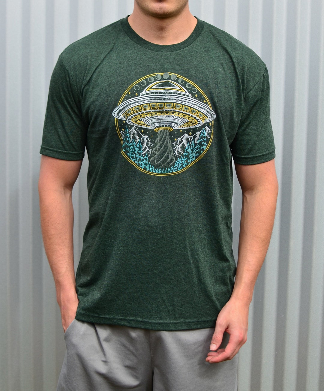 Glow in the Dark Alien UFO T-shirt Men's UFO Shirt - Etsy