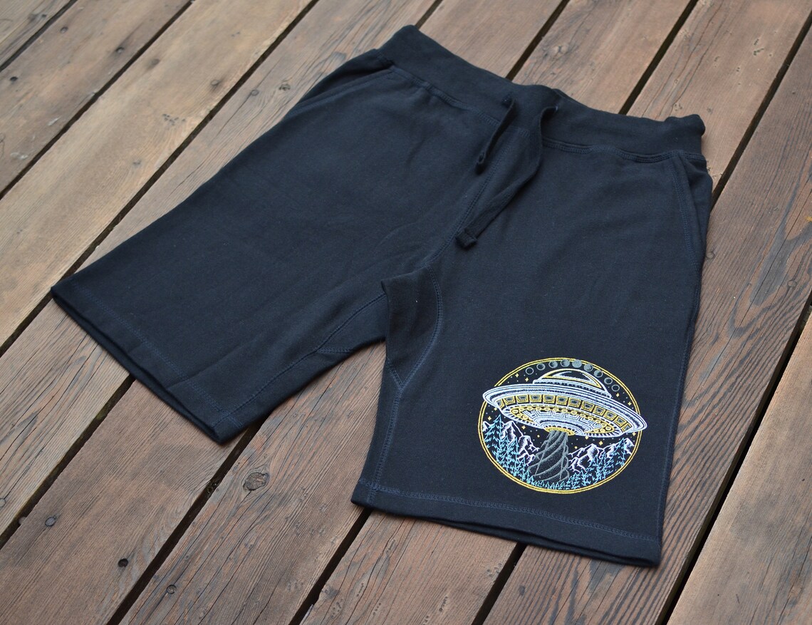 Glow in the Dark Alien UFO Shorts Flying Saucer Jogger | Etsy