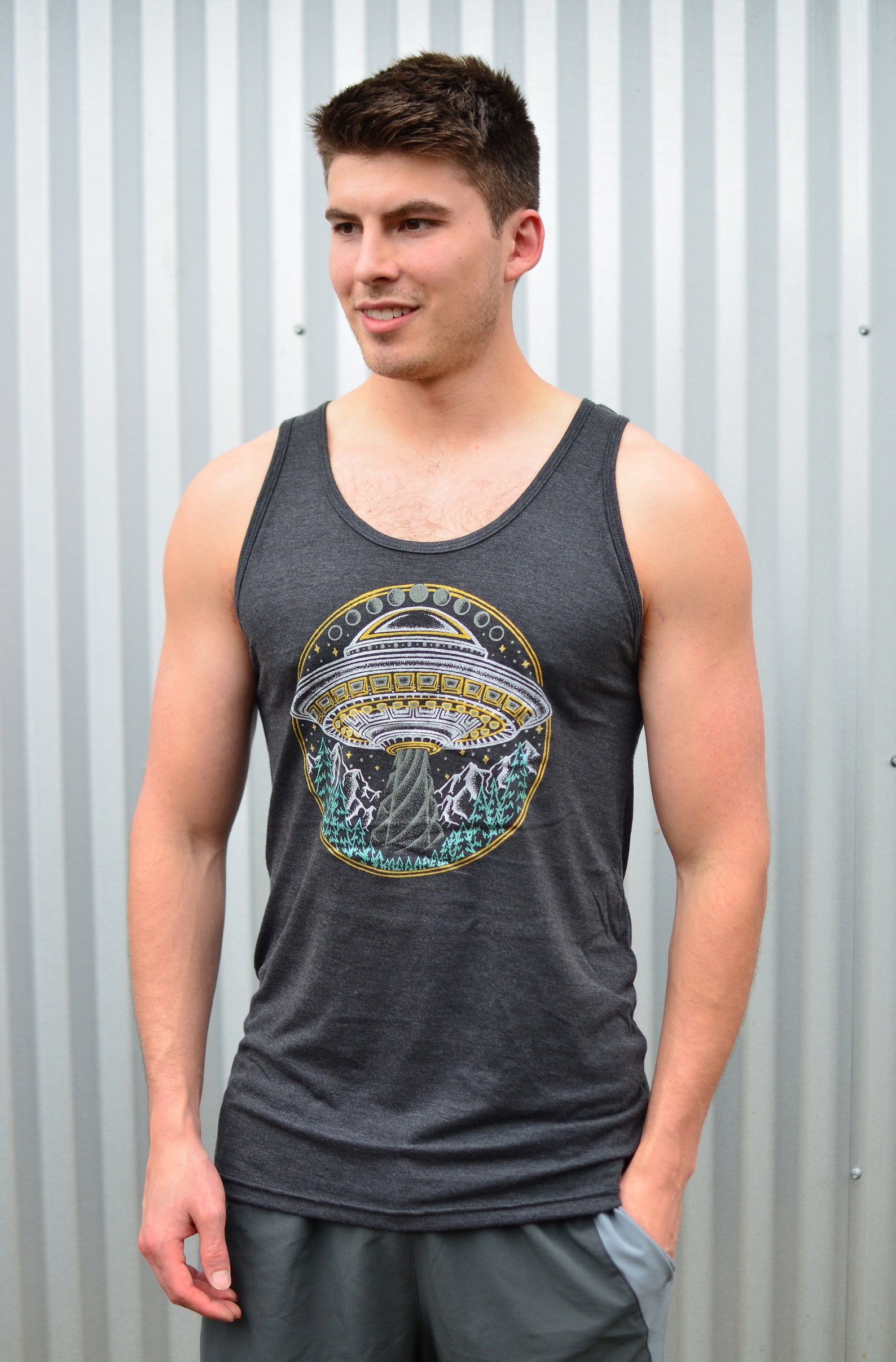 Glow in the Dark Alien UFO Tank Top Men's UFO Tank | Etsy