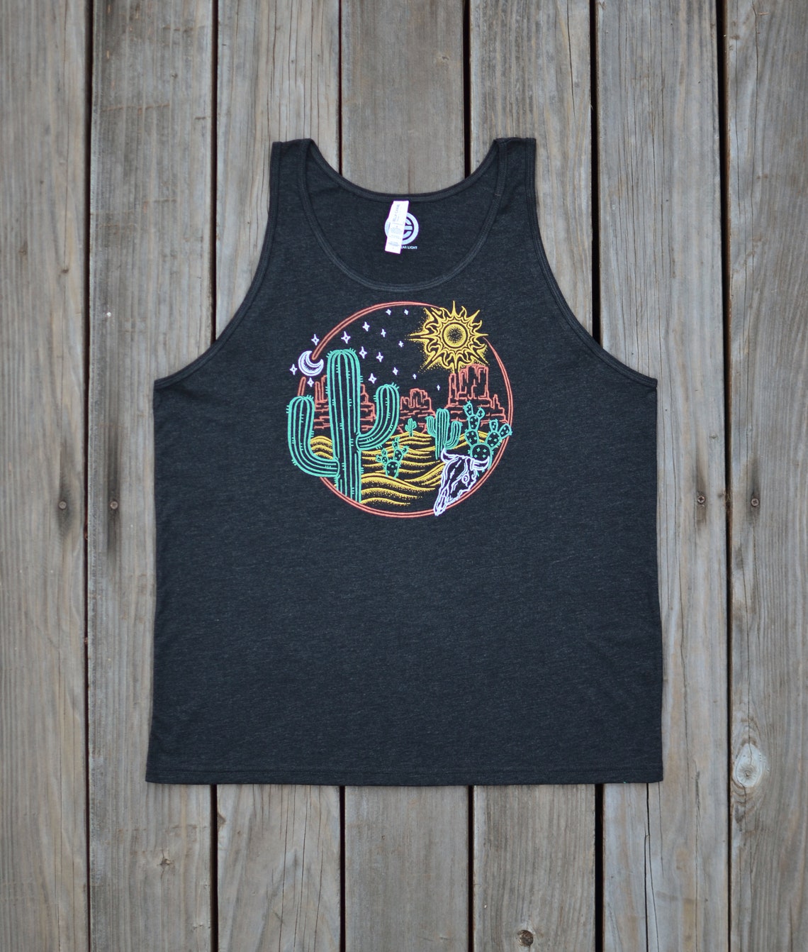 Desert Cactus Mens Tank Top - Desert Tank Top - Mens Black Tank Top ...
