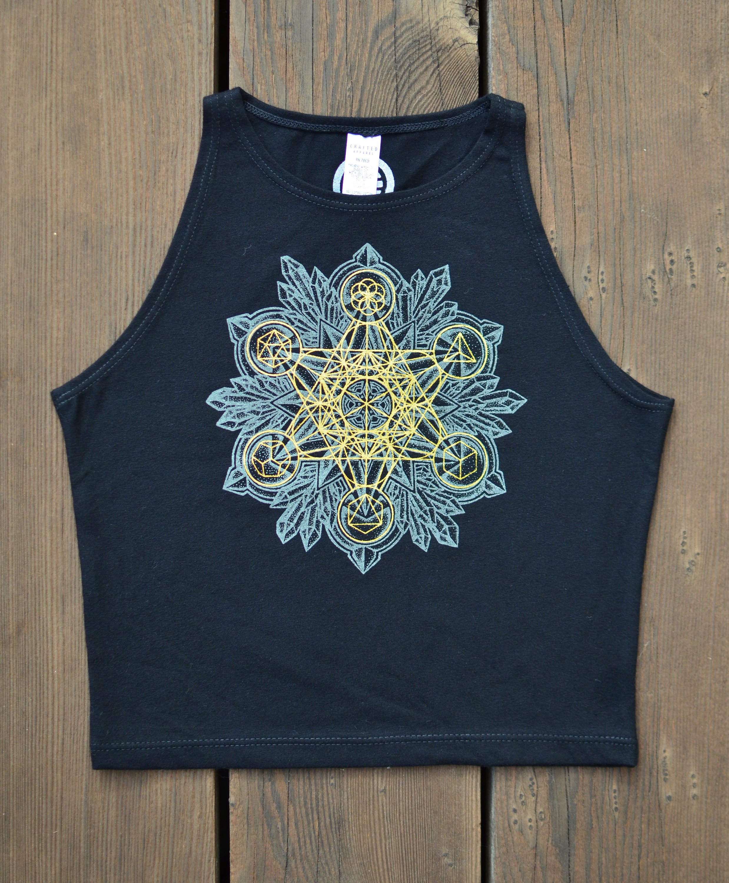 Crystal Mandala Crop Top Glow in the Dark Sacred Geometry | Etsy