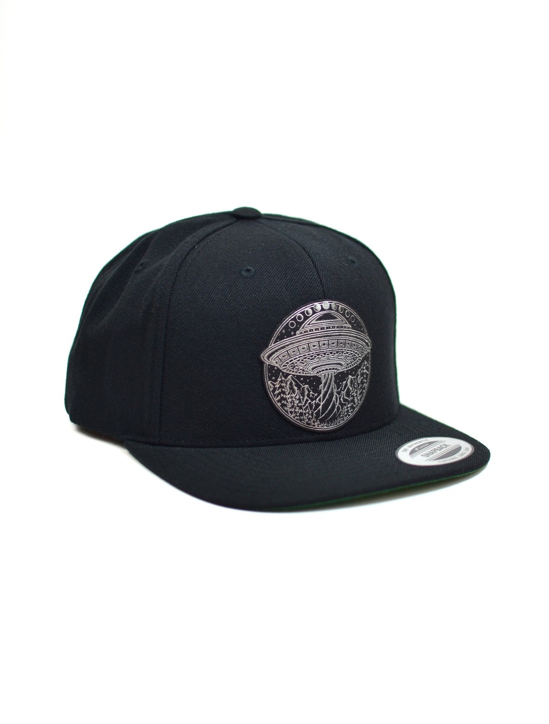 Metallic Silver UFO Snapback Hat Flying Saucer Snapback Hat Alien ...