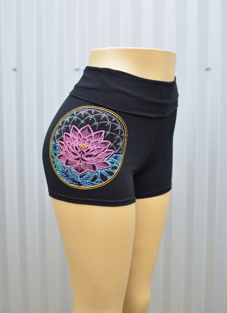 Lotus Flower Yoga Shorts Water Lilly Shorts Women's - Etsy