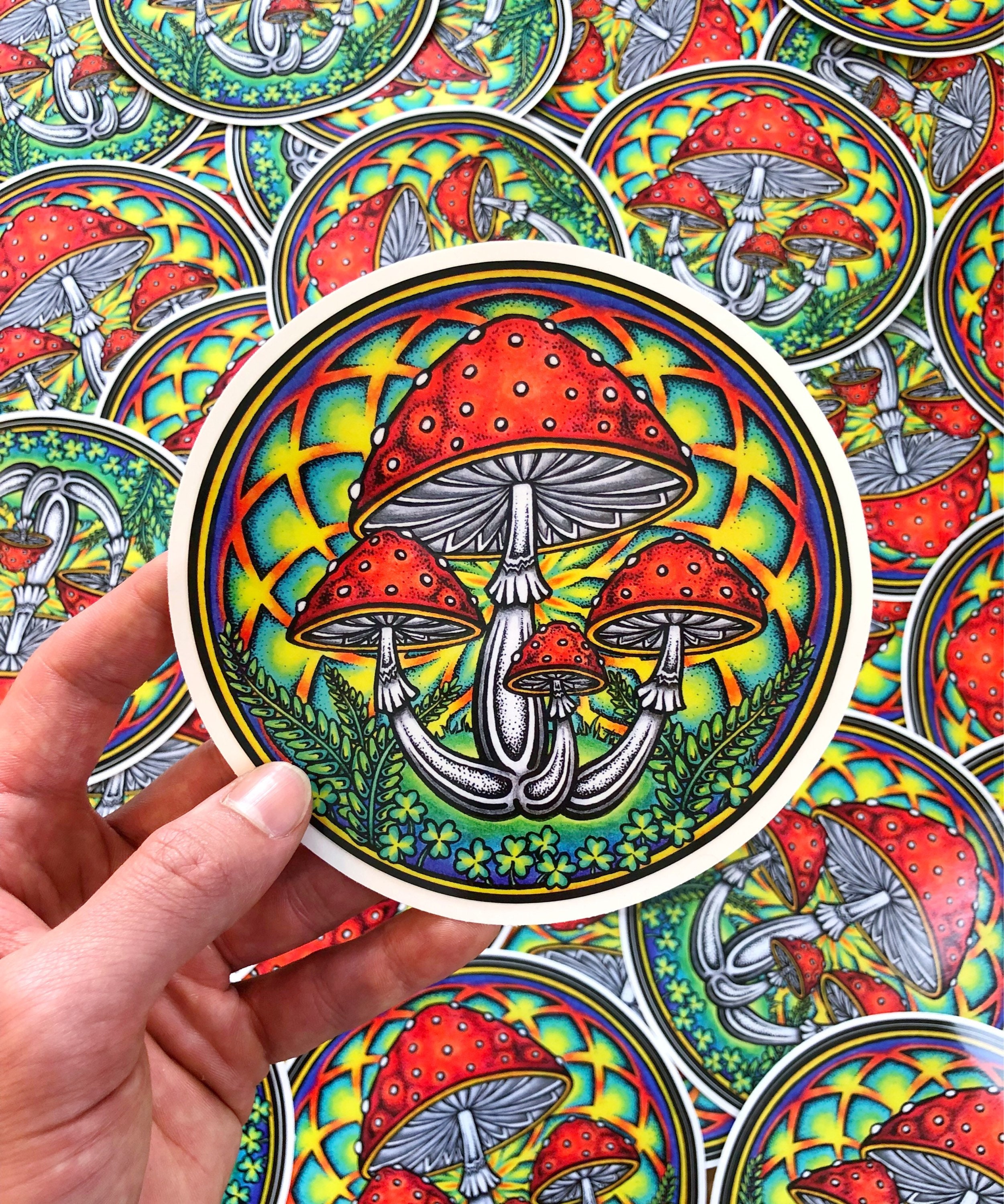 Hand Drawn Mushroom Sticker Nature Sticker Red Mushroom - Etsy UK