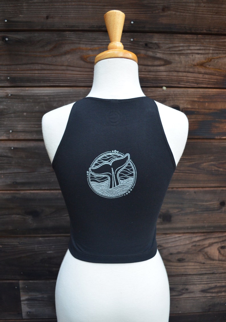 Glow in the Dark Whale Fitted Crop Top Sacred Geometry Crop - Etsy