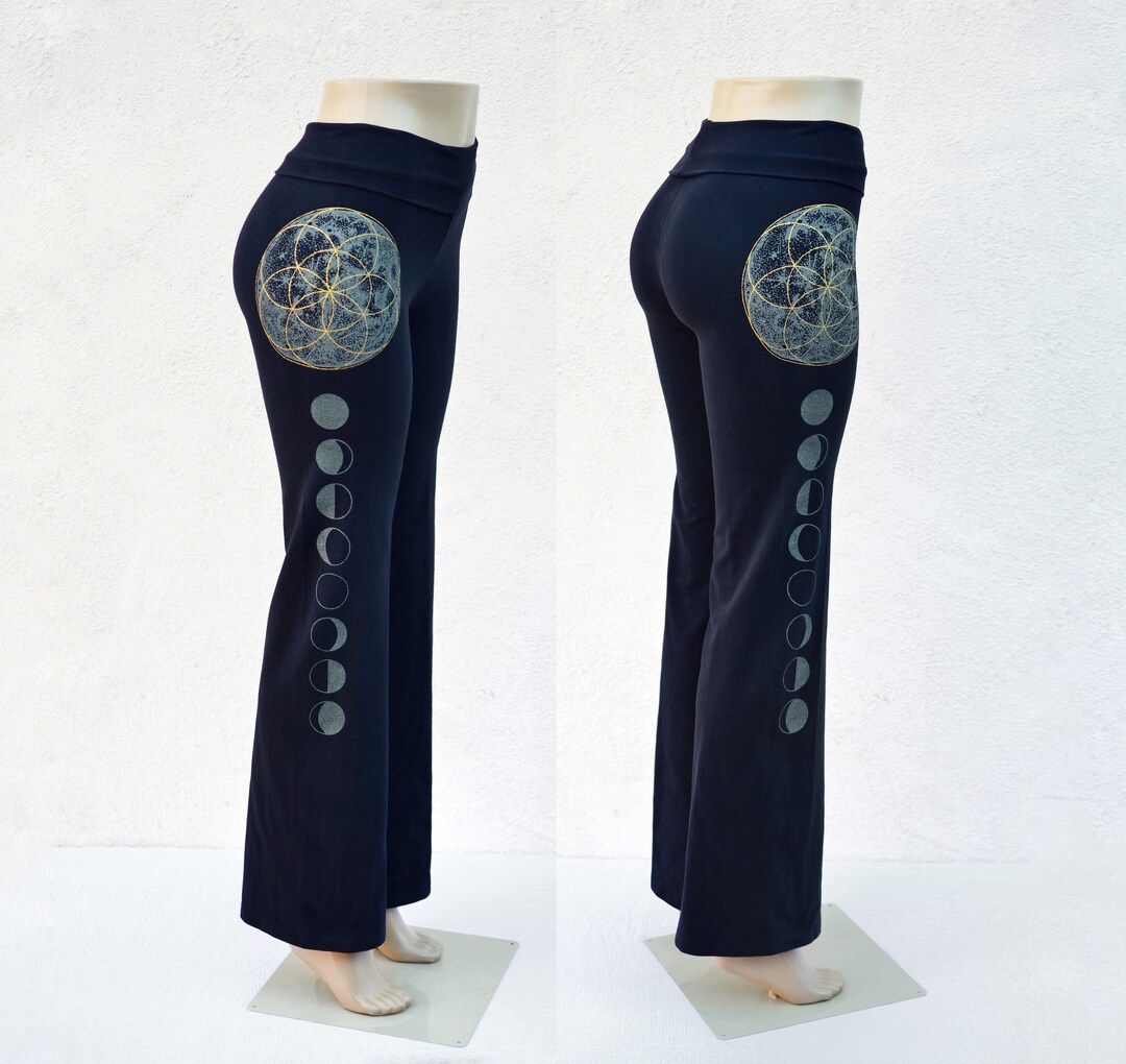 Seed of Life Moon Phase Yoga Pants - Glow in the Dark Yoga Pants ...