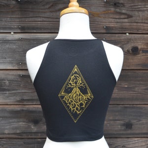 Black Fitted Volcano Fire Crop Top - "fire" Element Series Crop Top ...