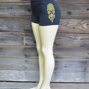 Tribal Wolf and Moon High Waisted Shorts - Glow in the Dark Shorts ...