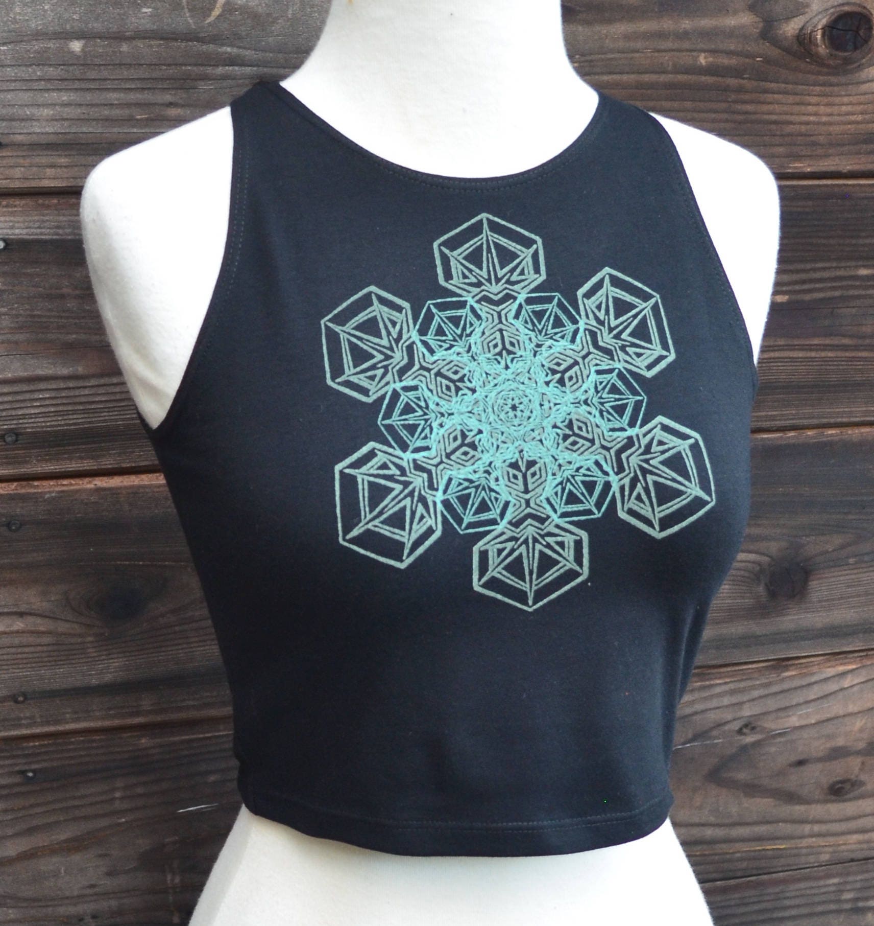 Glow in the Dark Snowflake Crop Top Snowflake Yoga Crop Top | Etsy