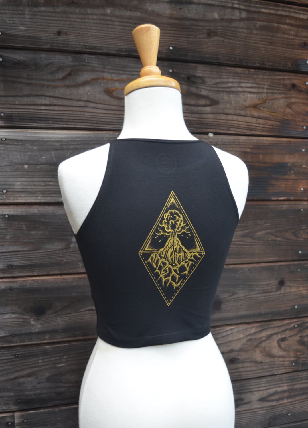 Black Fitted Volcano Fire Crop Top - "fire" Element Series Crop Top ...