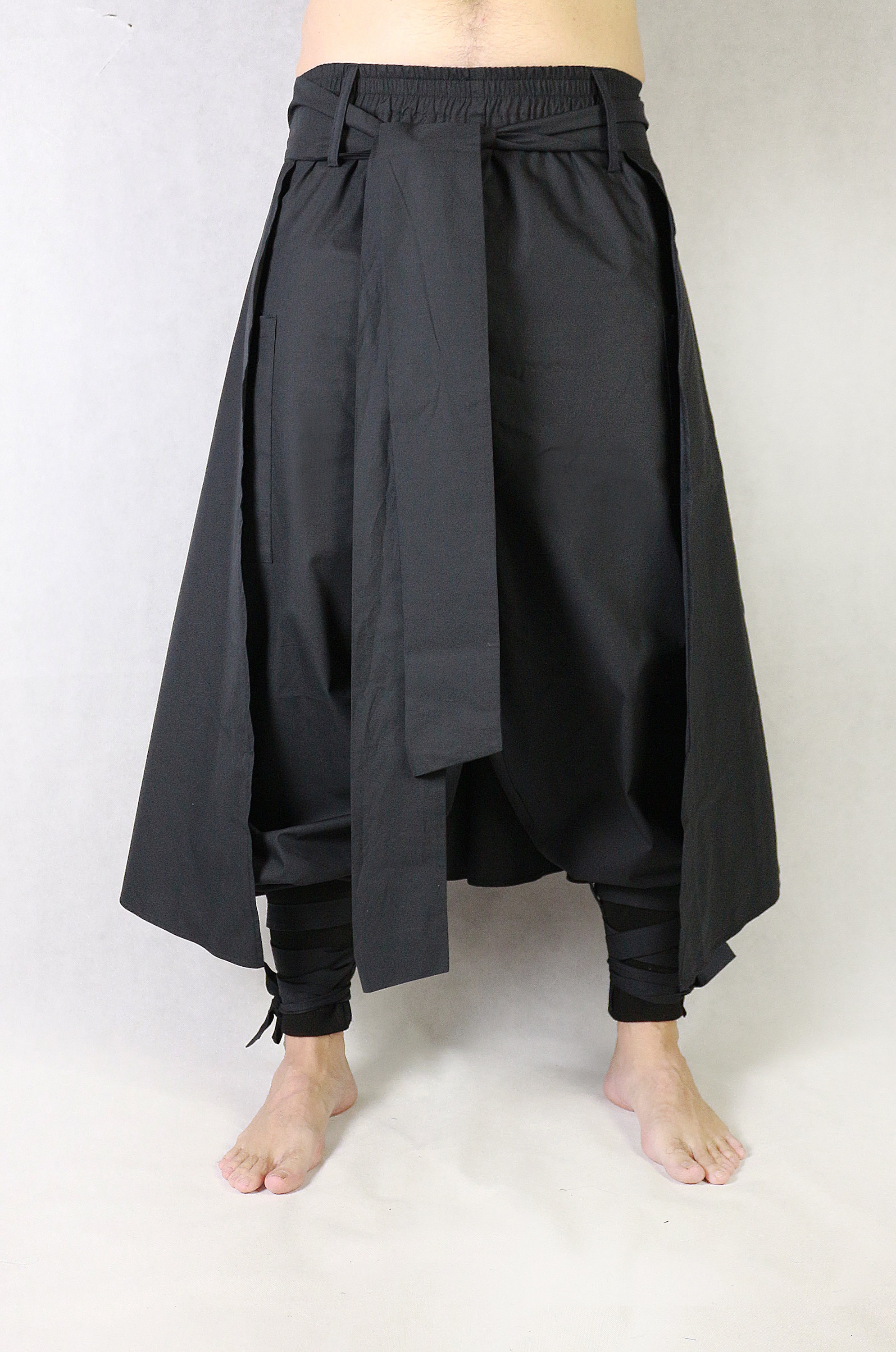 Hakama pants with removable skirt japanese style samurai | Etsy