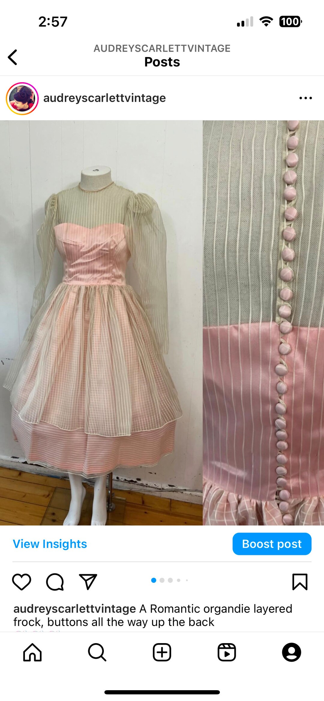 Romantic Blush Tone 80s Puffed Sleeve Buttons up the Back Dress - Etsy