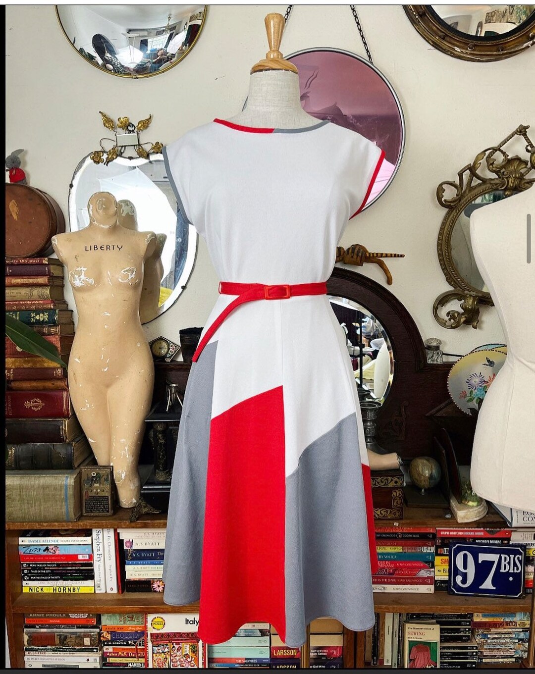 Colourblock Cusp 1970s 1980s Dress True Vintage Plus Size 32/34” up to ...