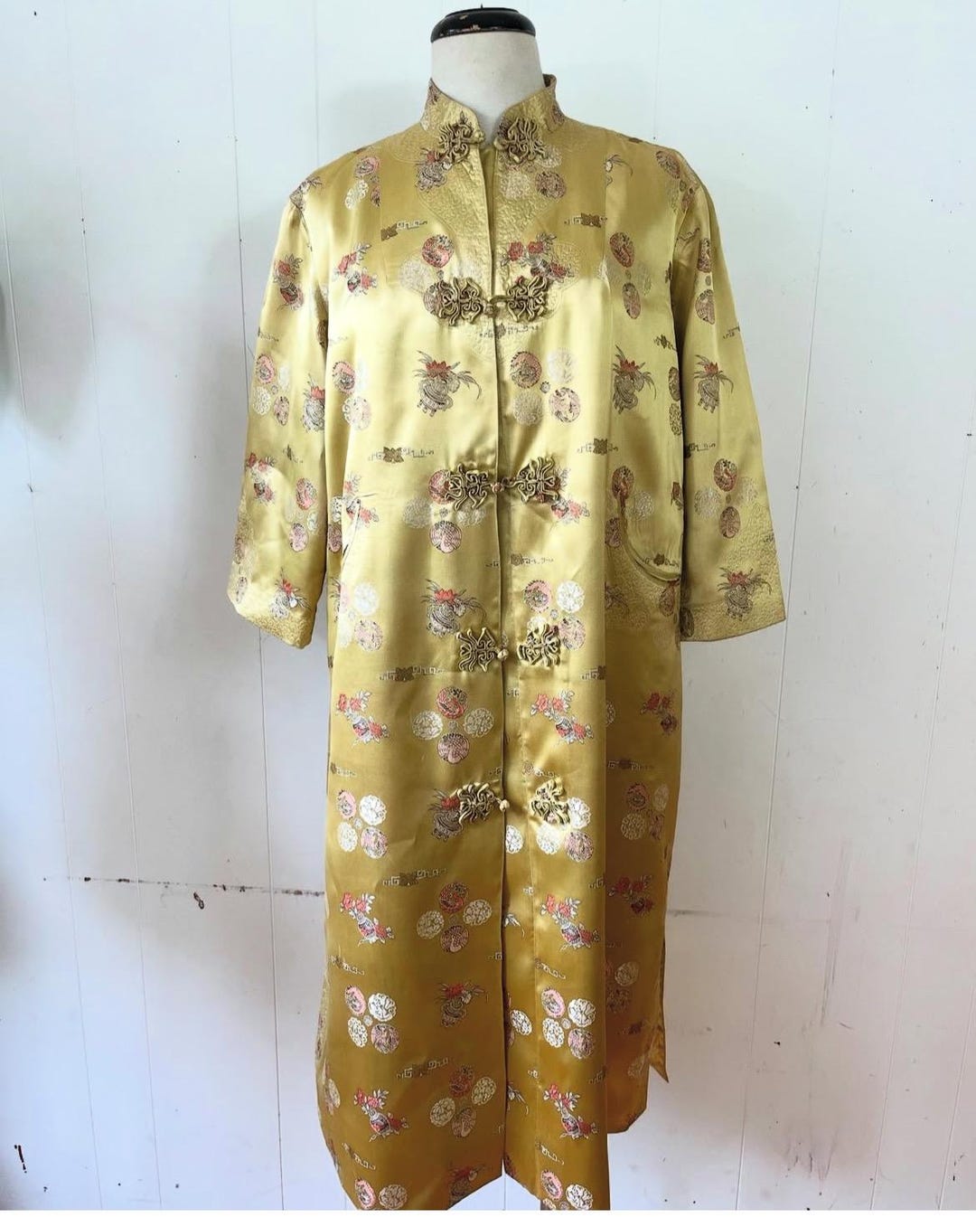 1950s Chrysanthemum Damasked Silk Satin Opera Coat - Etsy