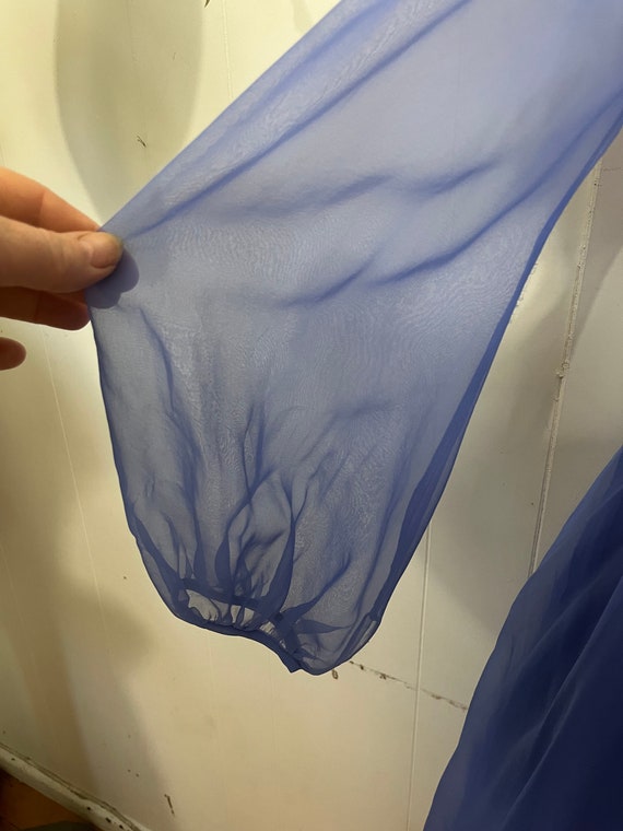 1960s Van Roth periwinkle silver embroidered dress tr… - Gem