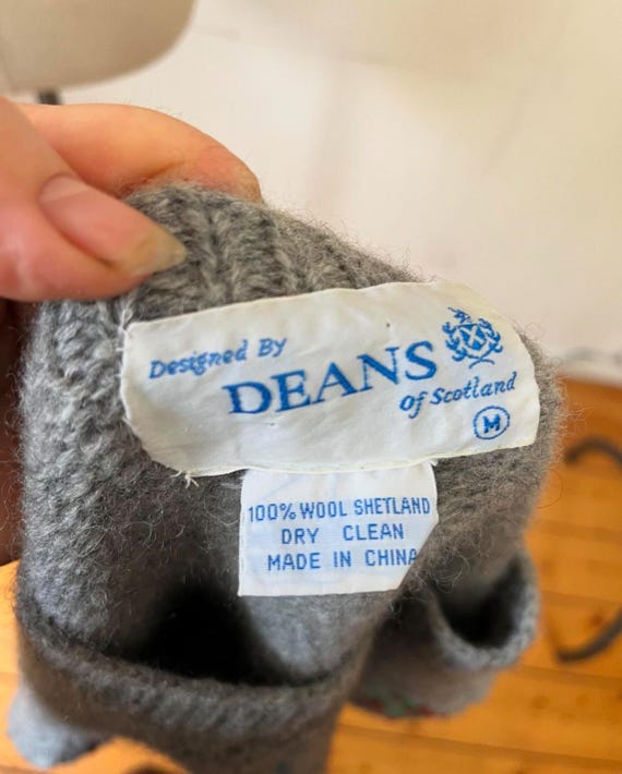 1980s cute cottage core schoolhouse hand knit pure wo… - Gem