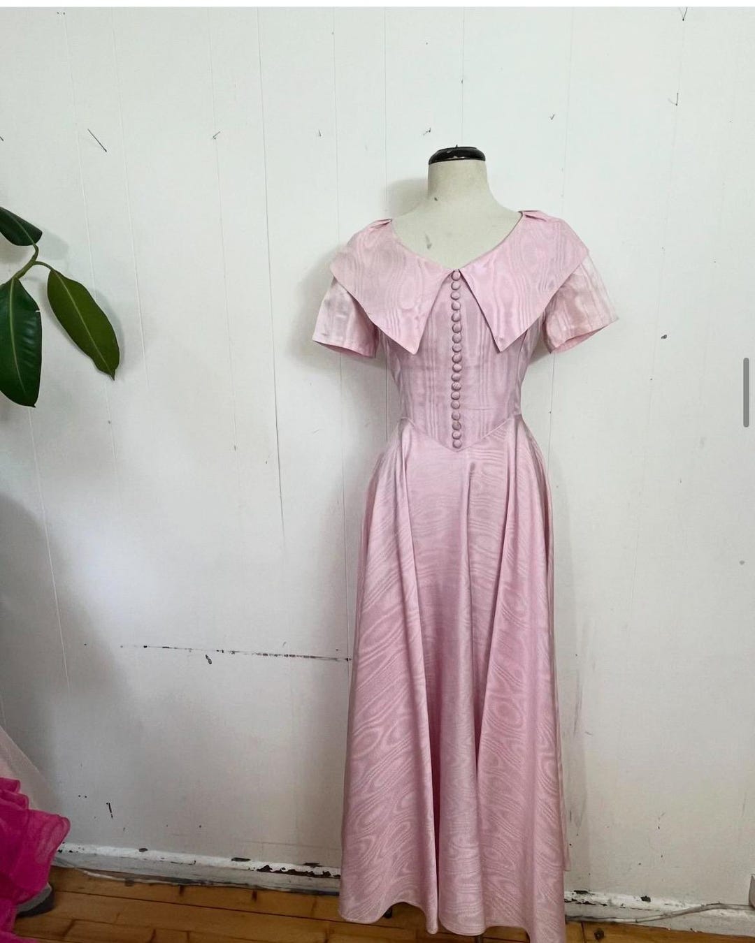 1940s Pink Watered Silk Fit and Flare Full Circle Dress - Etsy