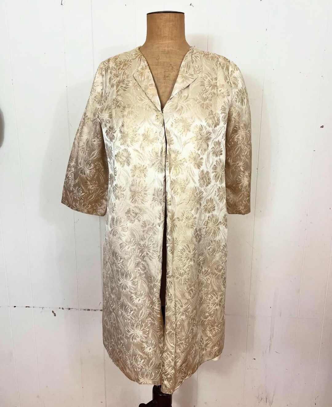 1950s Gold Cream Damasked Opera Coat - Etsy