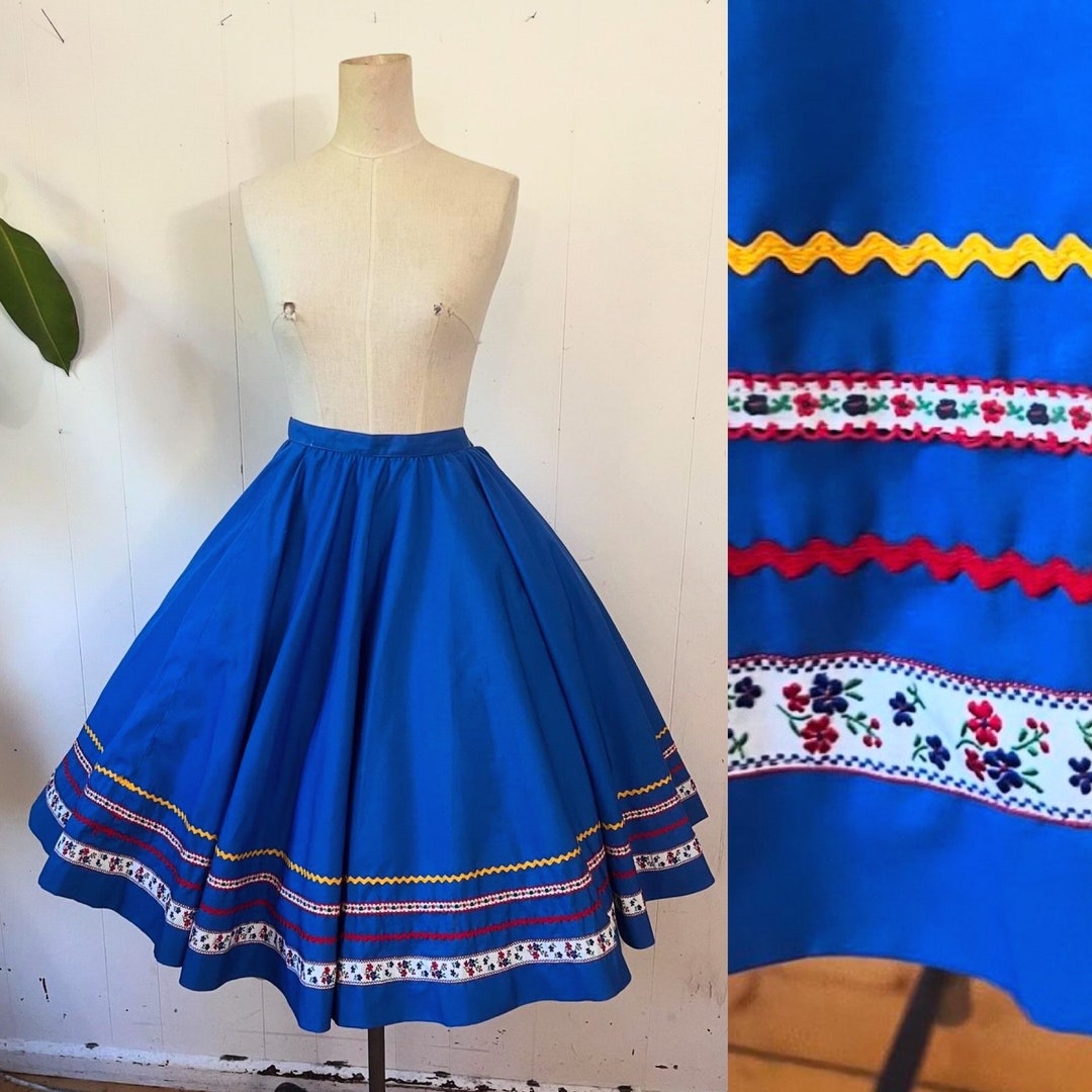 1980s Does 1950s Full Circle Ric Rac Skirt - Etsy