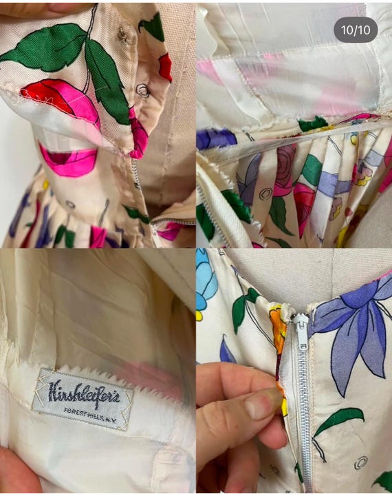 1960s fine floral silk bright colours - Gem