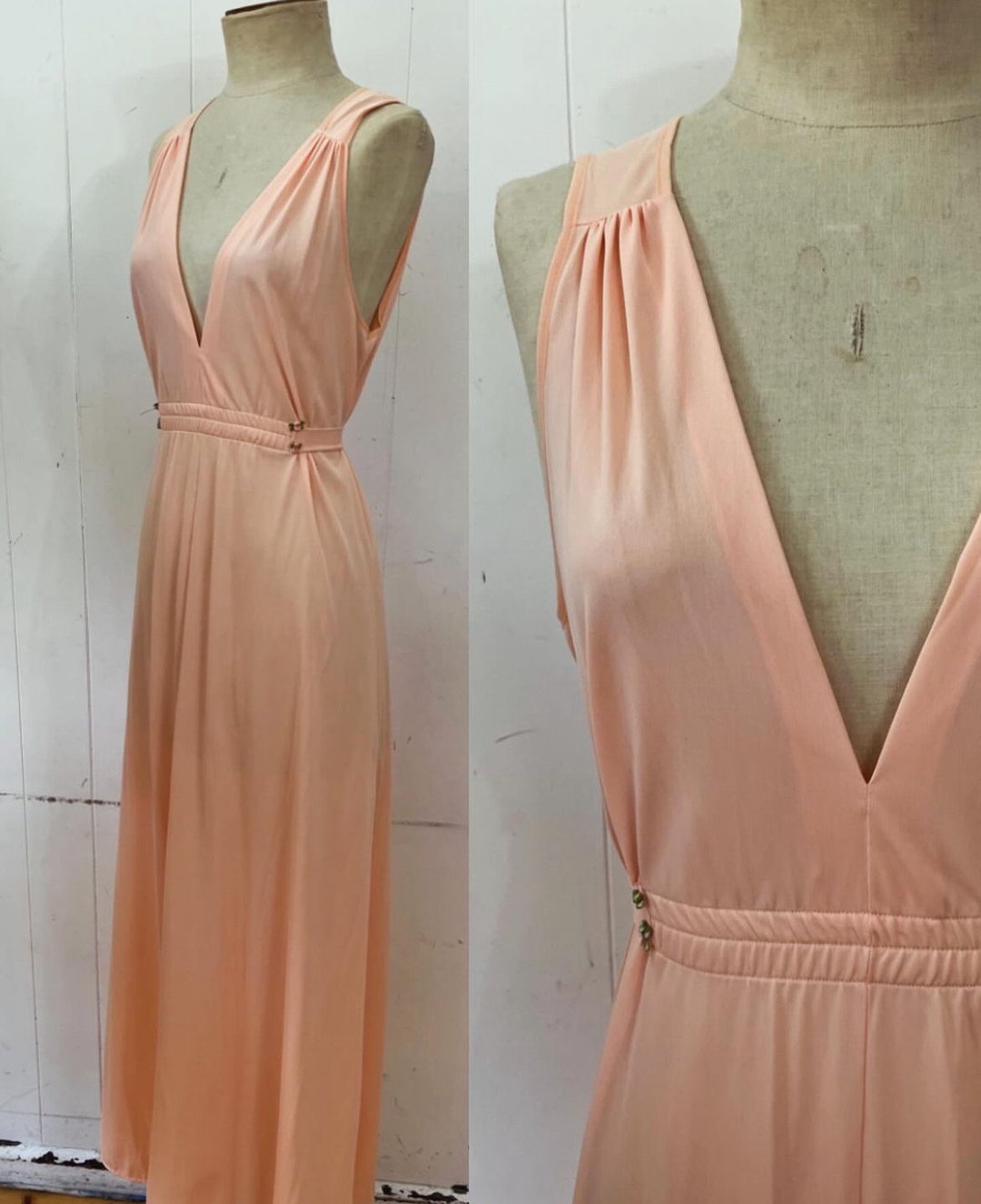 1970s Slinky Silky Slimming Sexy Apricot Slip Maxi Dress - Etsy
