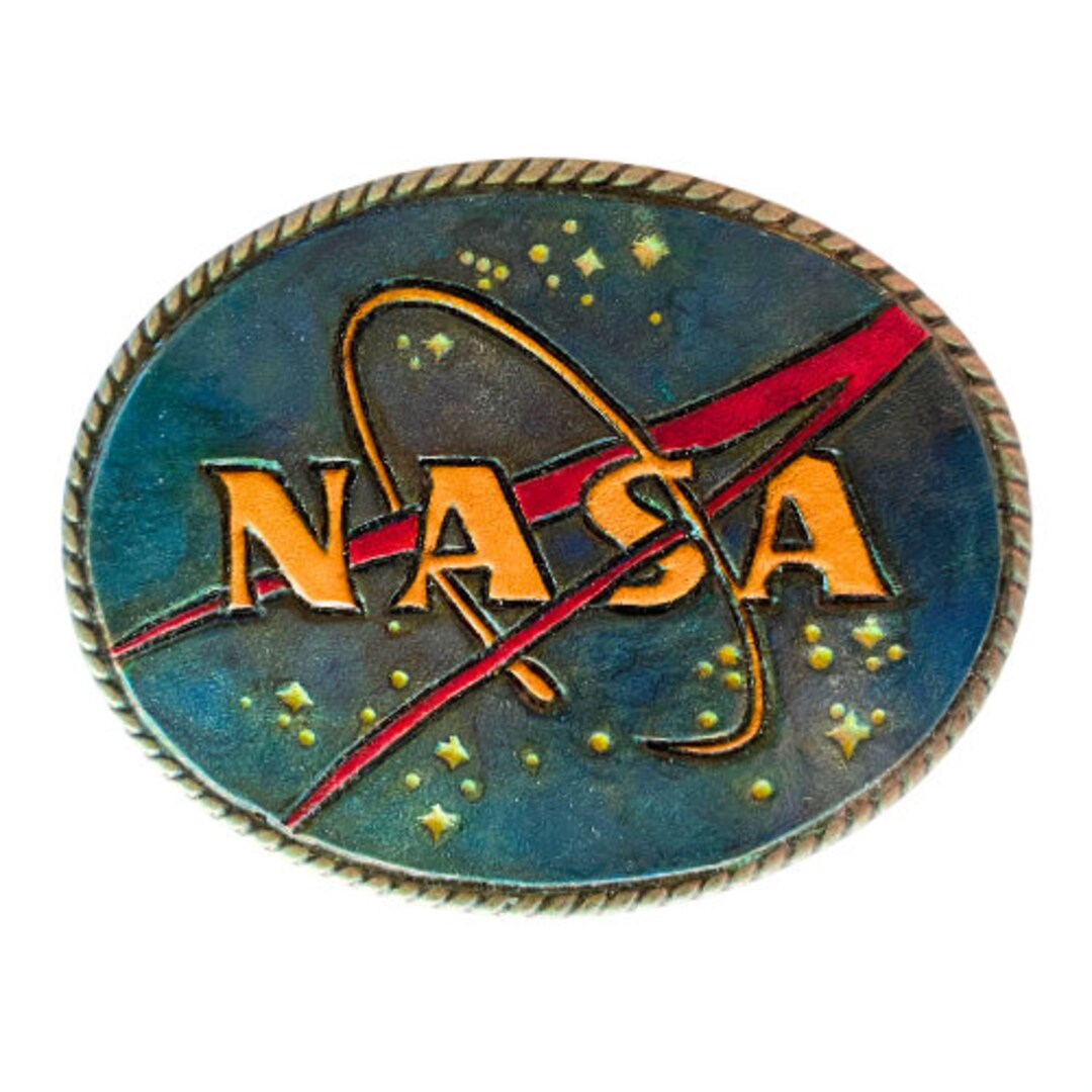 Space Cowboy NASA Hand Tooled Leather Belt Buckle Made in Florida ...