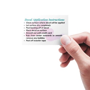 Printable Decal Application Instructions Cards - Decal Tips Digital ...