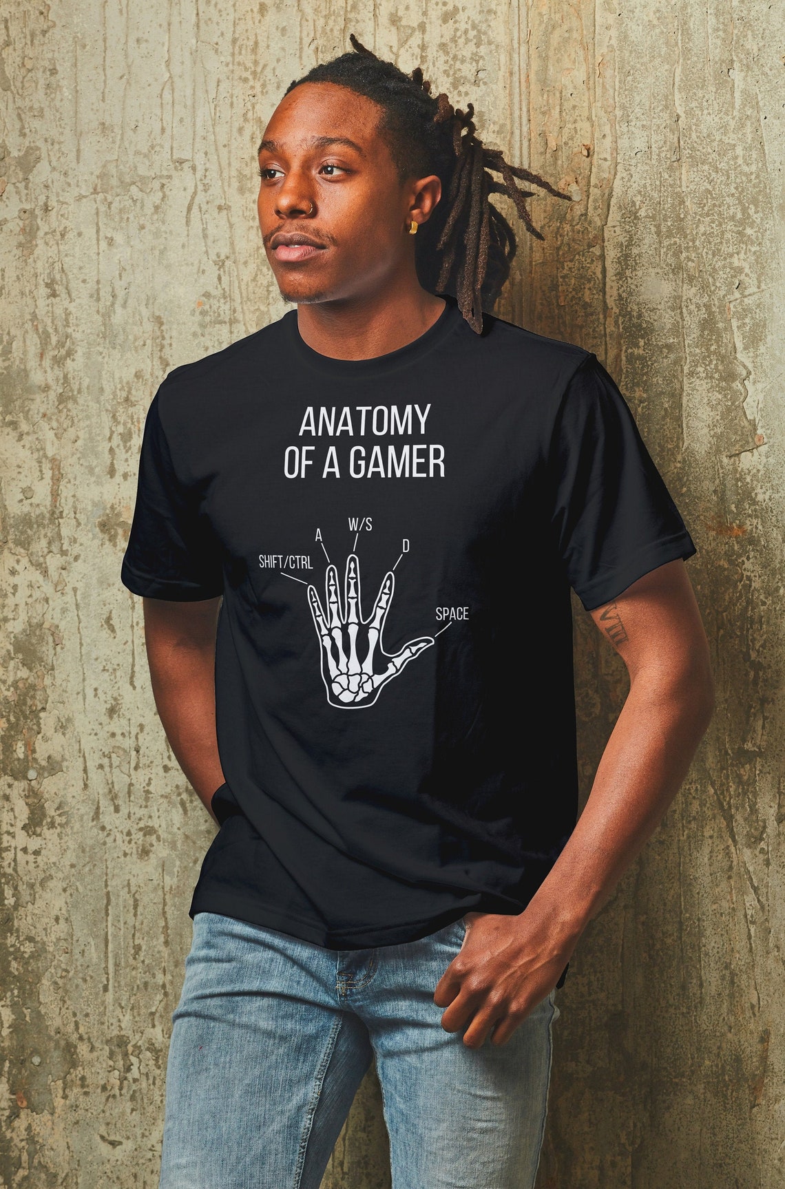 Gamer Anatomy Shirt - Skeleton Gamer Hand - Gamer Gifts - Gaming T ...