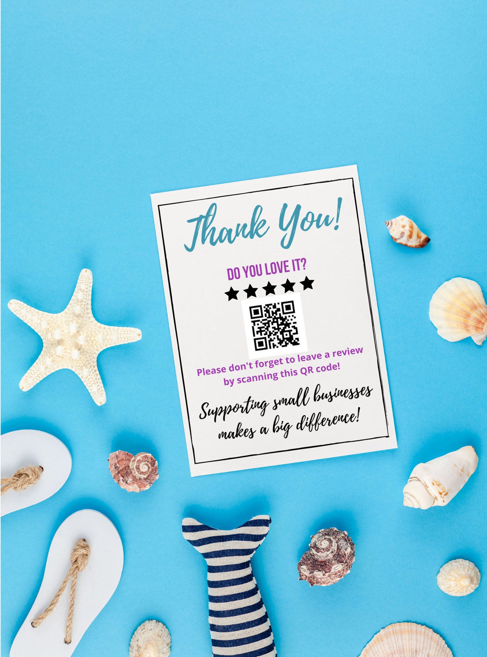 Printable Thank You Cards With QR Code Digital Files for | Etsy