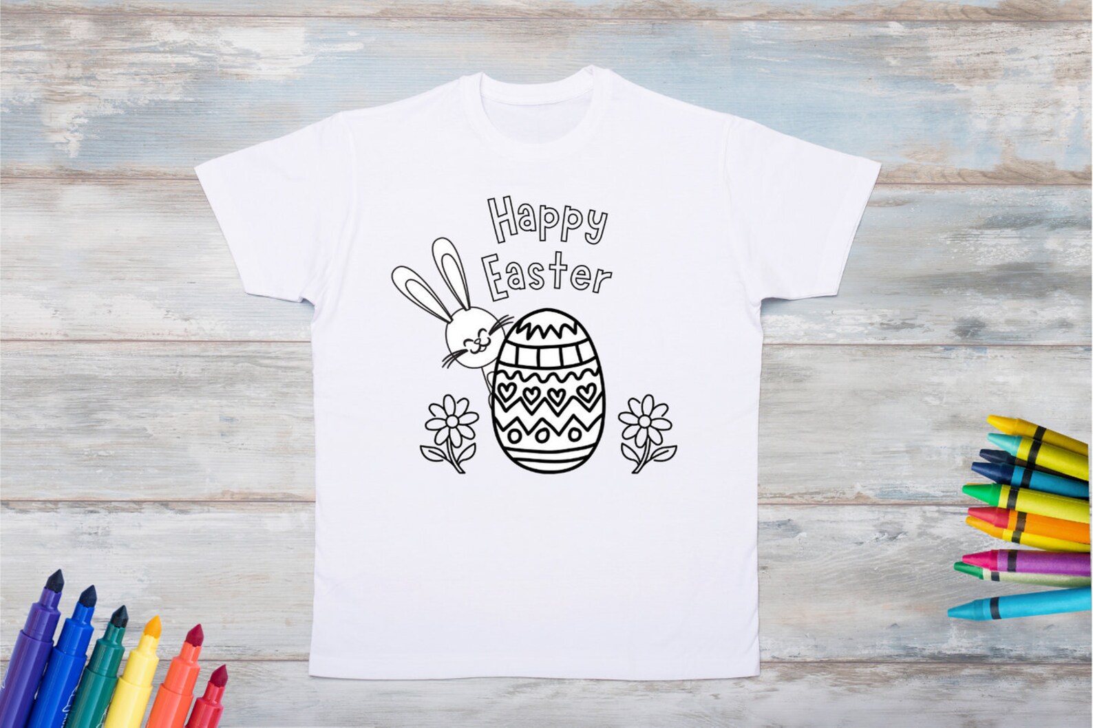 Easter Coloring Shirt Colorable Easter Bunny T-shirt - Etsy