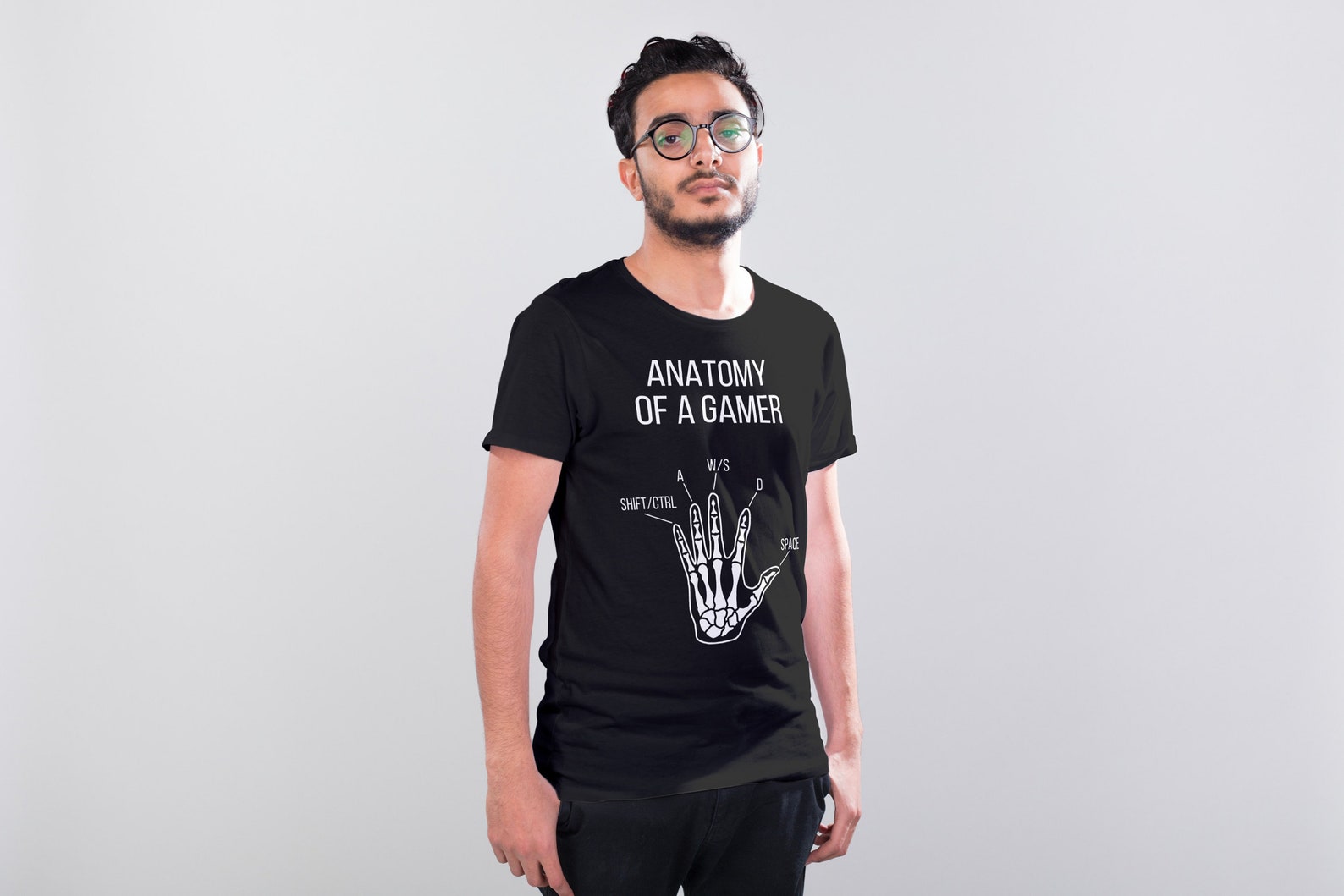Gamer Anatomy Shirt - Skeleton Gamer Hand - Gamer Gifts - Gaming T ...