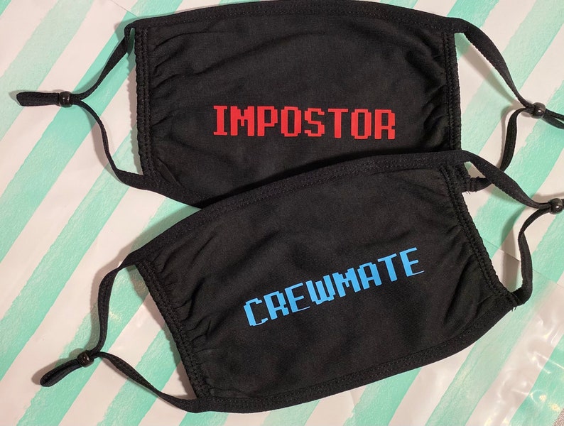 Among Us Face Mask Impostor Mask Crewmate Mask Gamer | Etsy