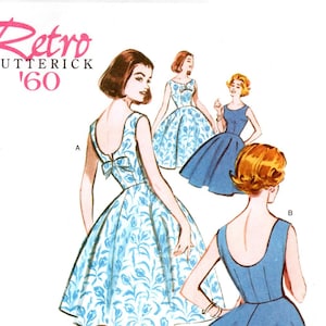 Butterick 5748 Retro '60 Scoop Back Neckline Dress Pattern Choose Size ...