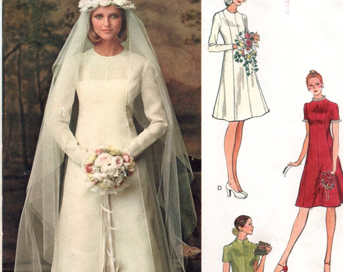 Nina Ricci Vogue 1077 Paris Bridal Gown, Slip, Veil and Bridesmaid ...