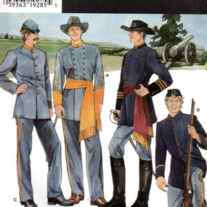 Simplicity 7274 Civil War Costumes Pattern Mens and Teens Includes ...