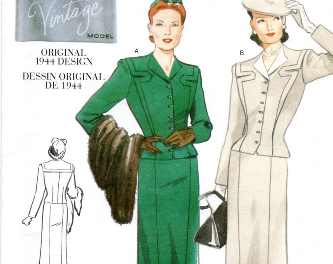 1944 WWII Era Reissue Original Vogue Design 2198 Pattern Top and A-line ...
