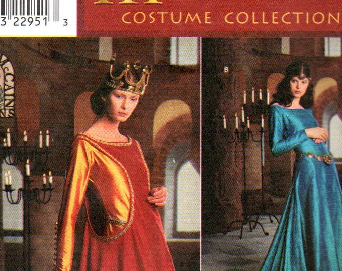 Simplicity 8725 Medieval Gown and Surcote Costume Pattern Misses Choose ...